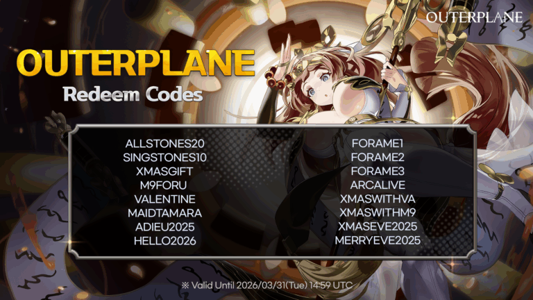 [Notice] List of Available Redeem Codes – Outerplane